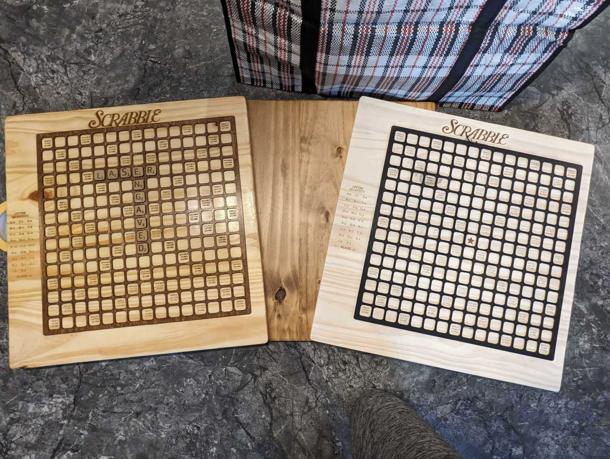 Scrabble Board 20 X 20 Inch laser Engraved Custom Scrabble Board Game ...