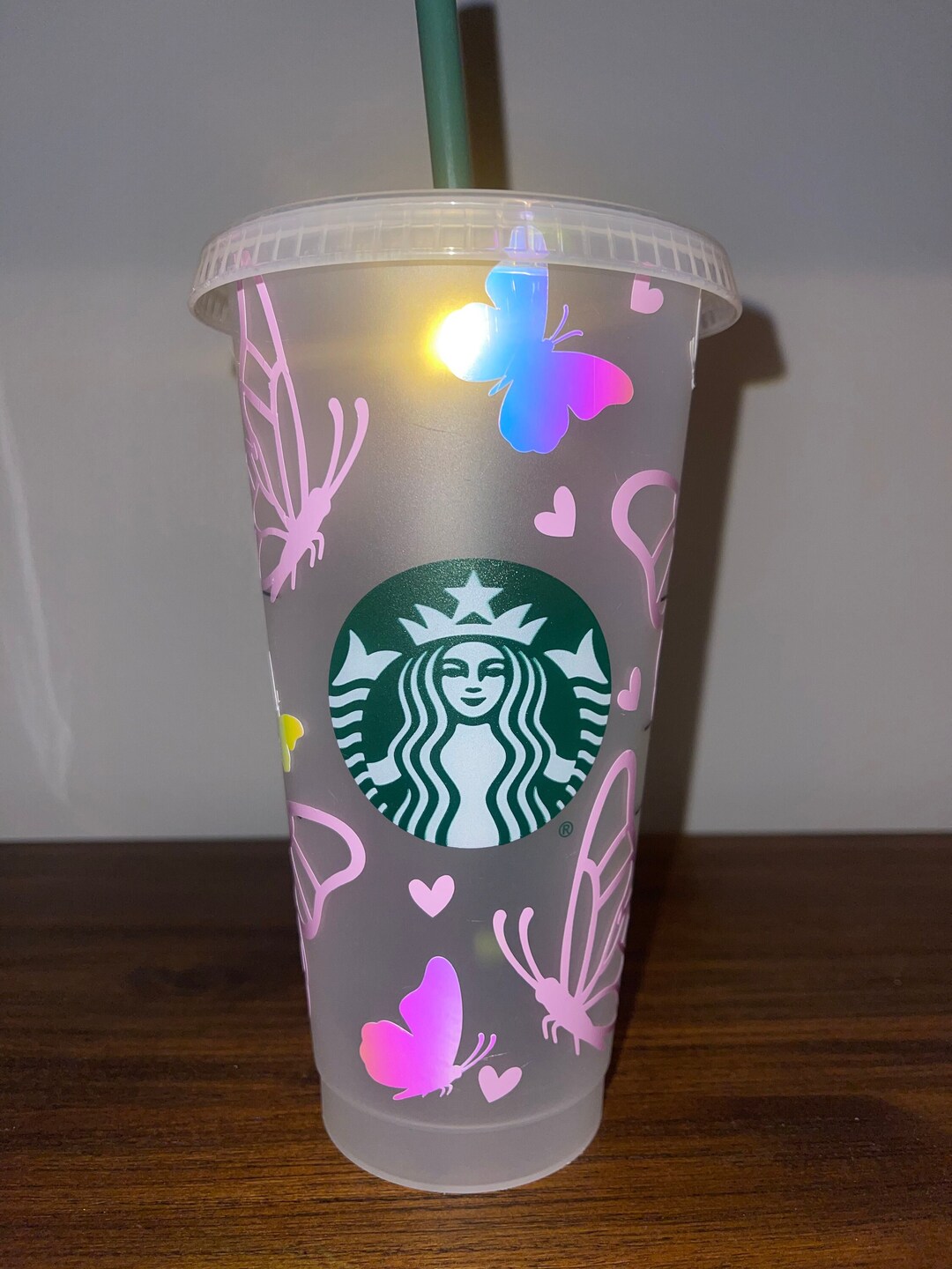 Custom Starbucks Cold Cup 24 Oz. Butterflies, Venti Starbucks Cup ...