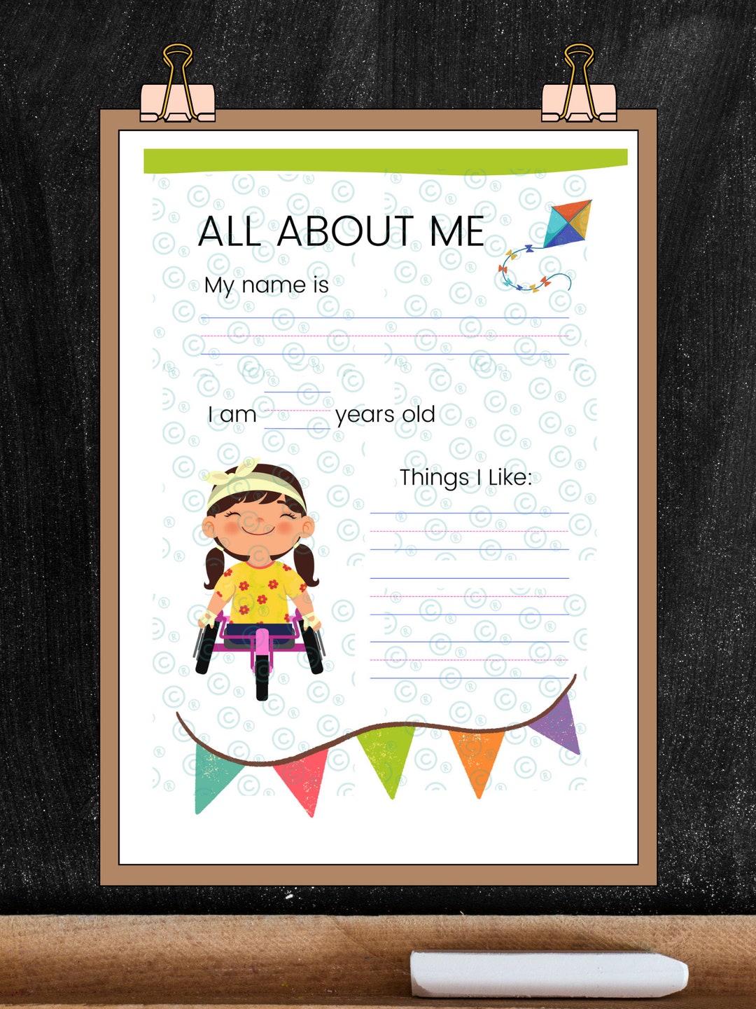 Handicap Kids Life Skills, all About Me Activity Sheet, Printables for ...