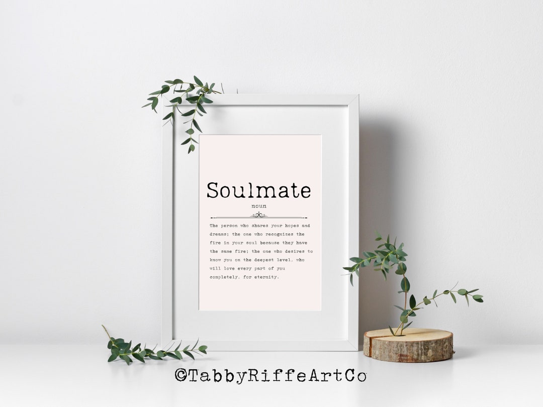 Pink Soulmate Definition Wall Art Digital Download Printable - Etsy