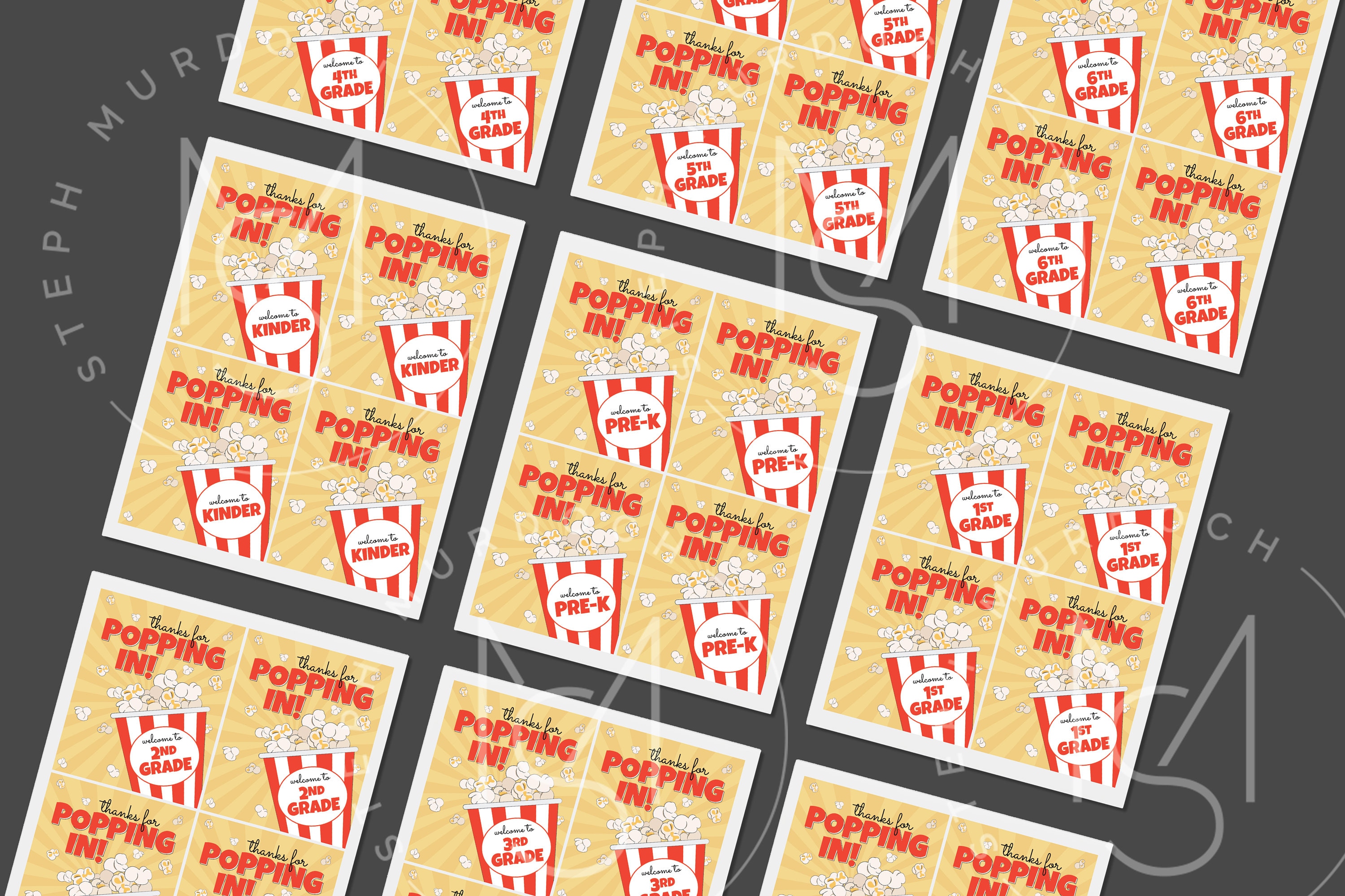Popcorn Gift Tags | Back to School Night | Thanks for Popping In - Etsy