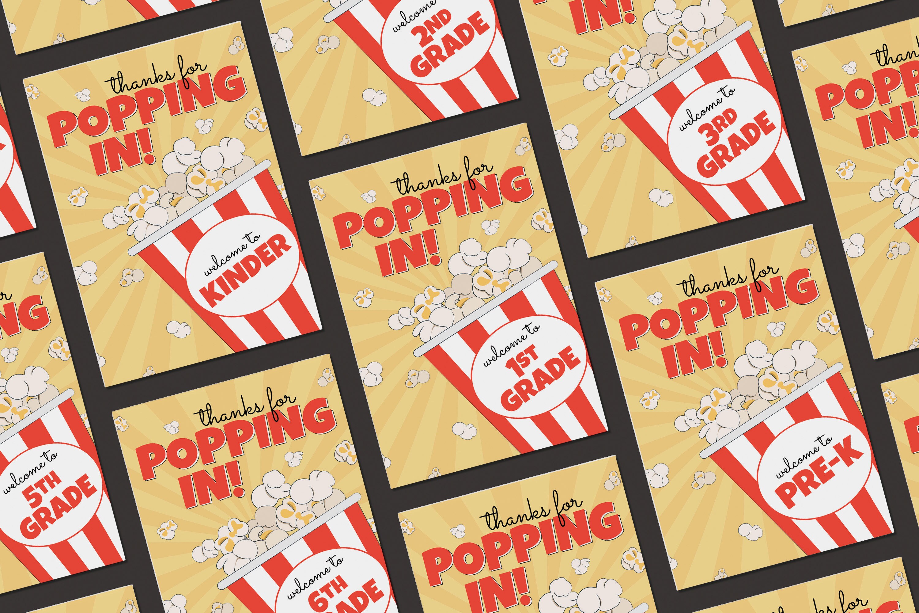 Popcorn Gift Tags Back to School Night Thanks for Popping - Etsy