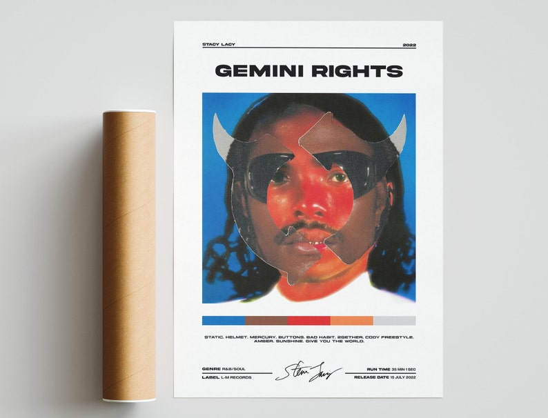 STEVE LACY Poster Art gemini Rights Album Music Wall Decor - Etsy