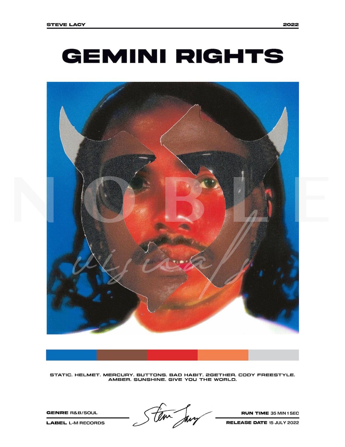 STEVE LACY Poster Art gemini Rights Album Music Wall Decor - Etsy