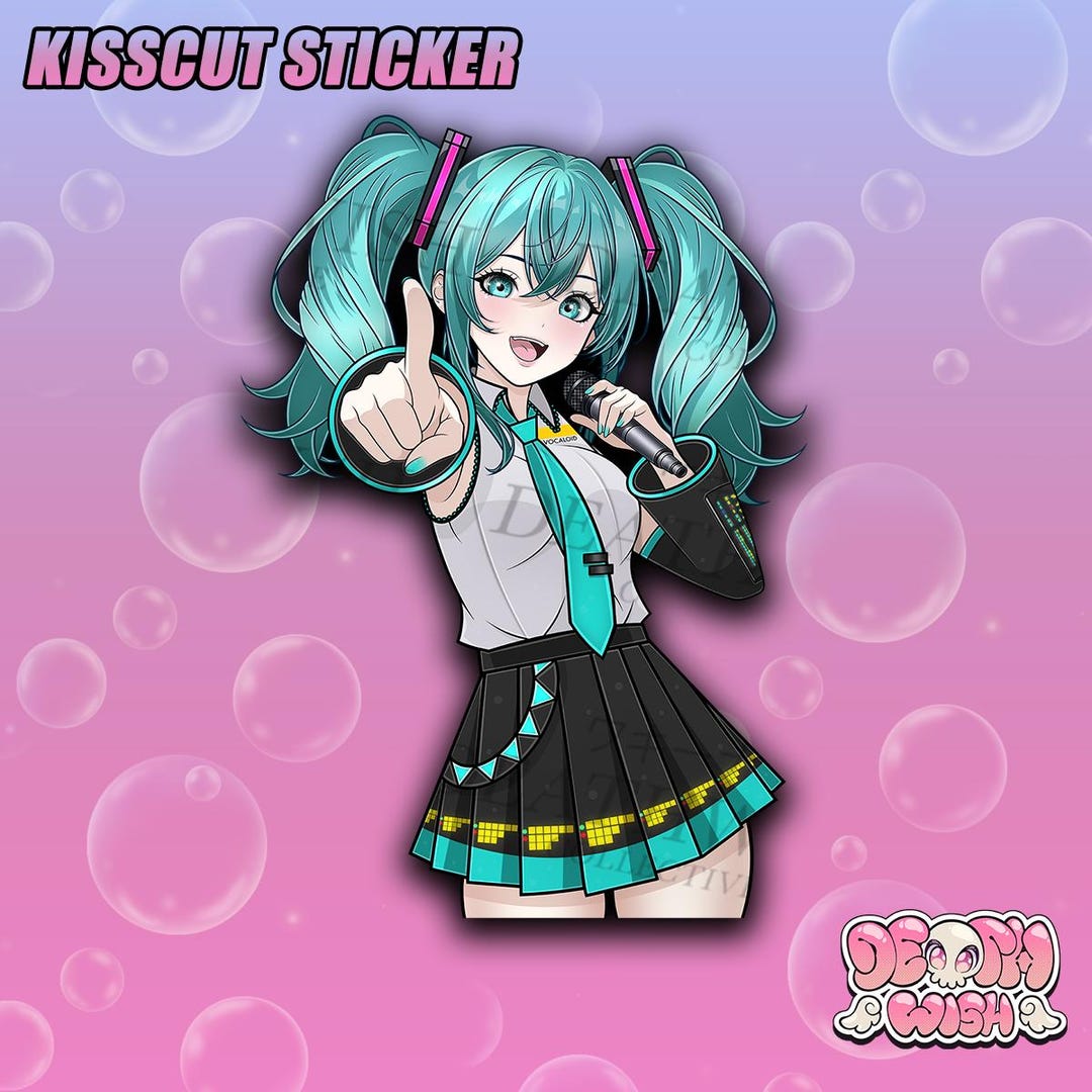 Miku Hatsune Anime Peeker Anime Car Decal Anime Vinyl Peeker Car ...