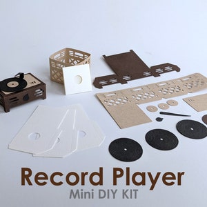 Mini Record Player 3D DIY Kit Easy Papercraft Activity for - Etsy