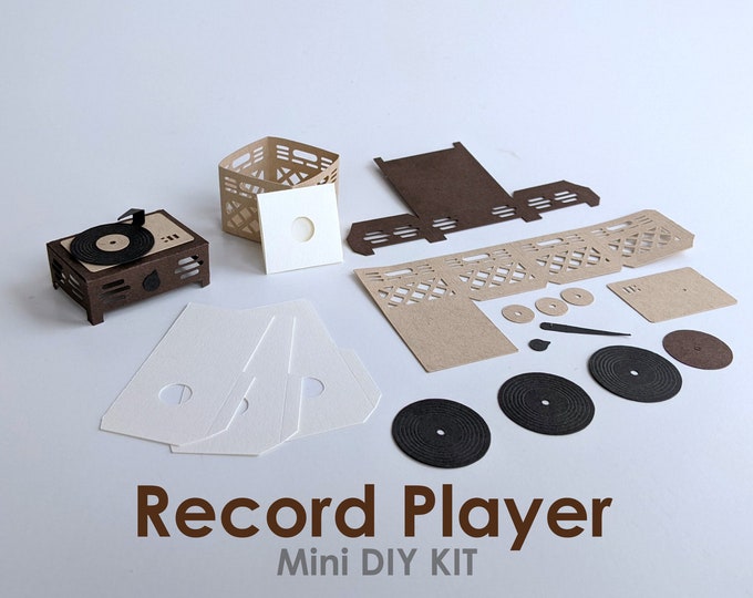 Mini Record Player - 3D DIY Kit | Easy Papercraft Activity for ...
