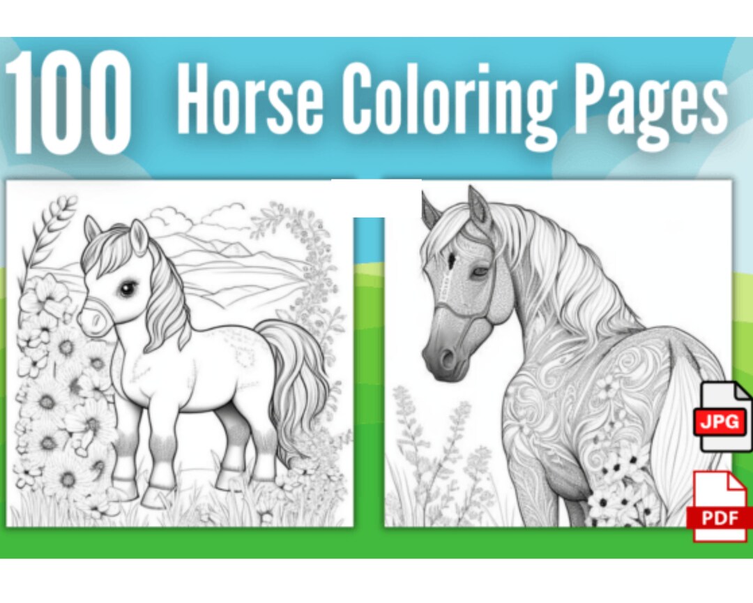 100 Horse Coloring Pages, Coloring Pages for Kids & Adult, Coloring ...