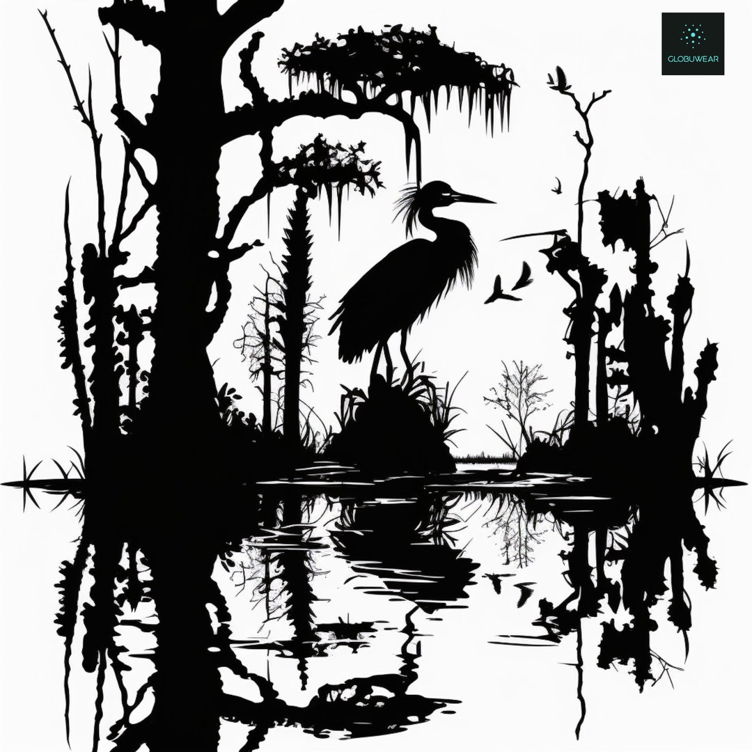 Swamp Life Scene Svg, Swamp, Swamp Life Png, Swamp Bird,png,jpg,svg ...