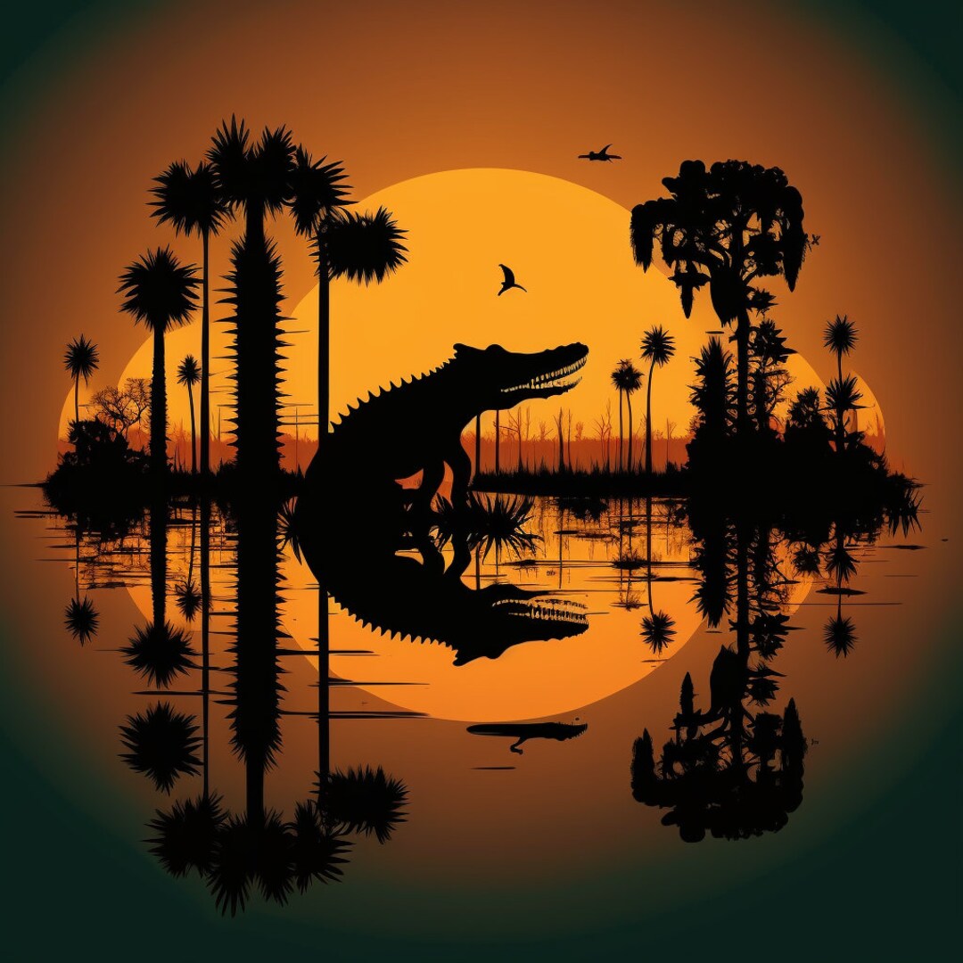 Alligator in Swamp SVG, PNG, JPG, Swamp, Swamp Alligator Png, Alligator ...