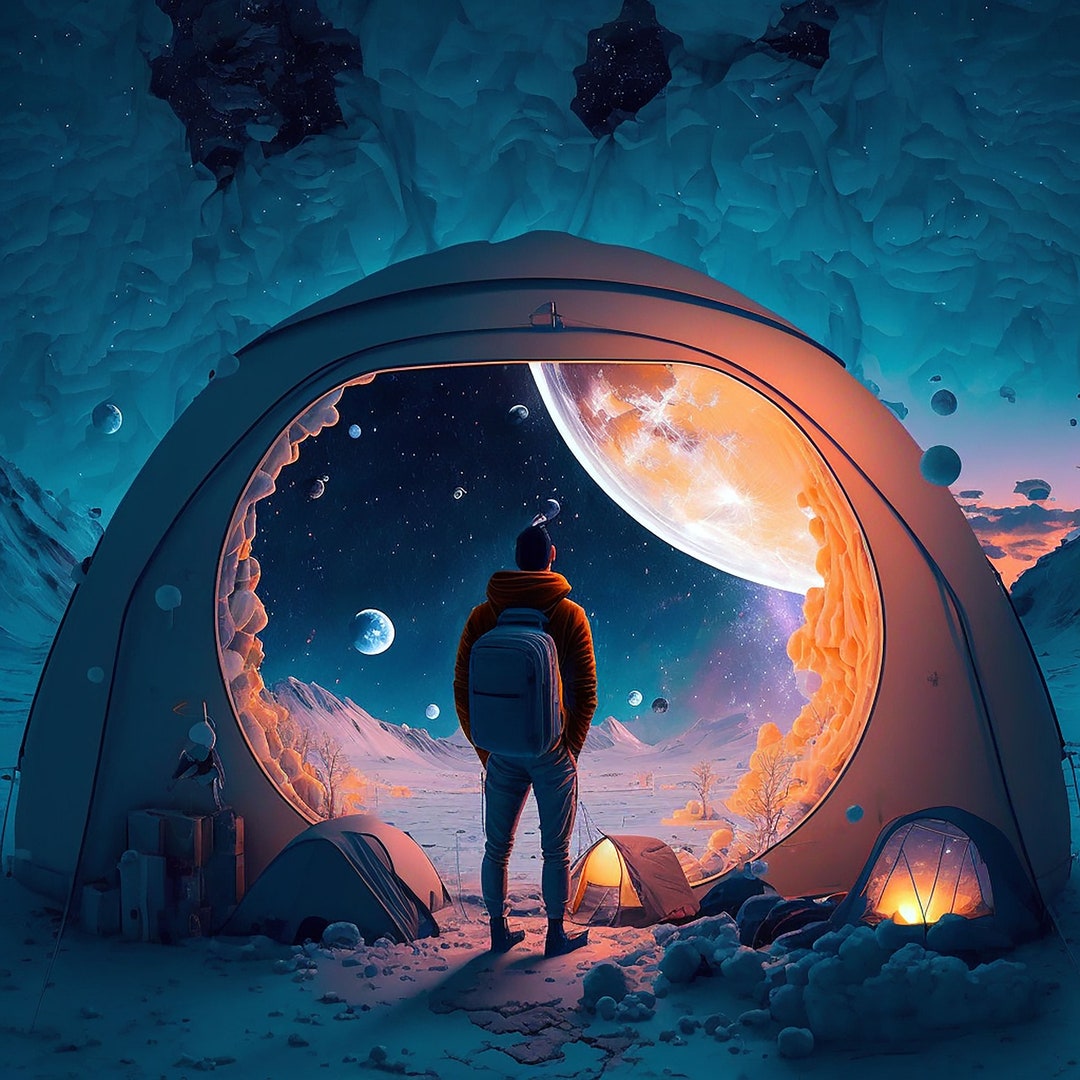 Astronaut Midnight Adventure, Digital Download, Wall Art, Celestial ...