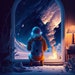 The Cold Night Visitor, Digital Download, Wall Art, Celestial, Moon ...