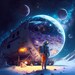 Astronaut Midnight Adventure, Digital Download, Wall Art, Celestial ...