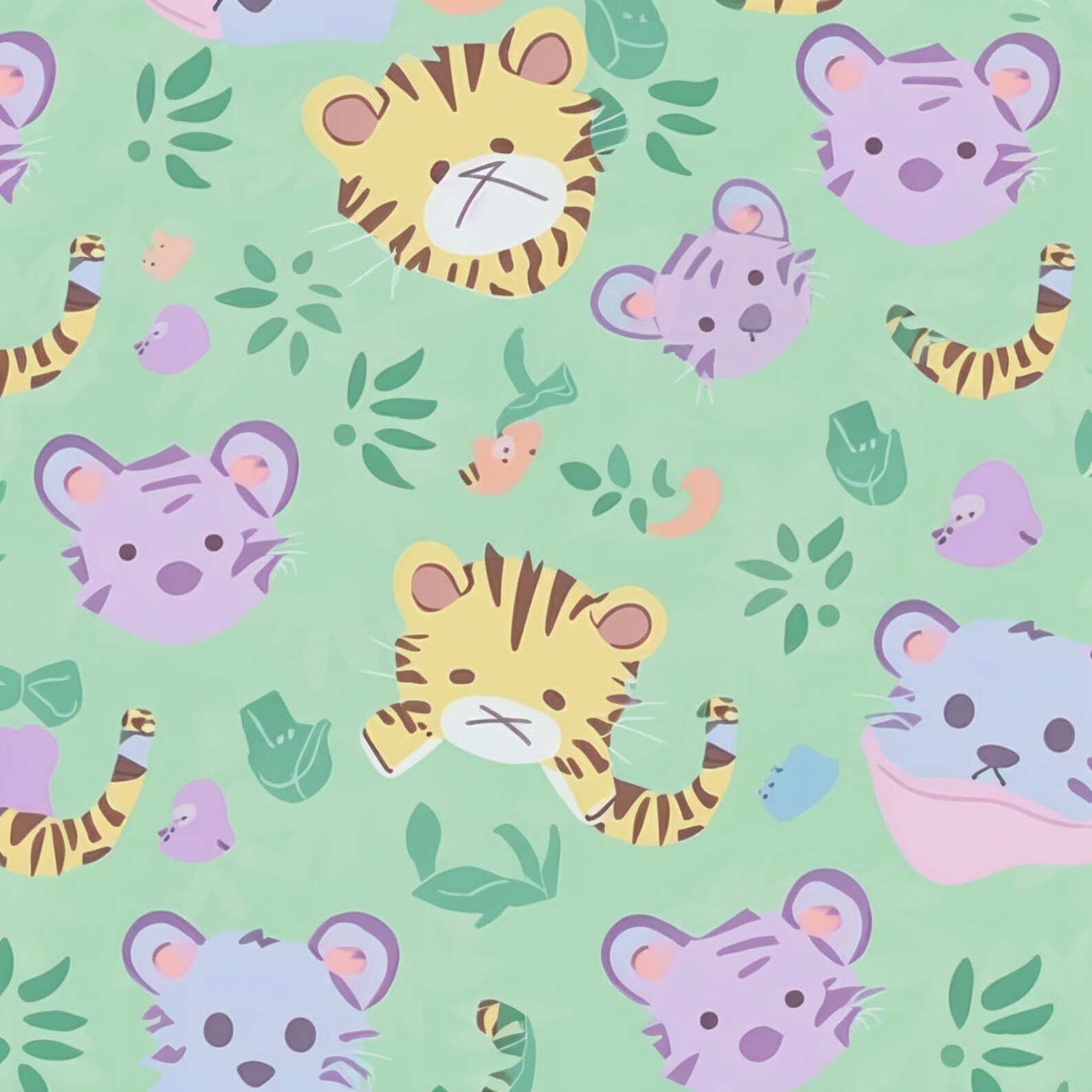 Jungle Theme Bundle, Animal, Print Set of 4, Baby Animal Wall Art, AI ...