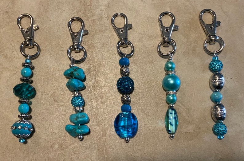 Beautiful Beaded Turquoise Keychains 360 Degree Swivel Ring - Etsy