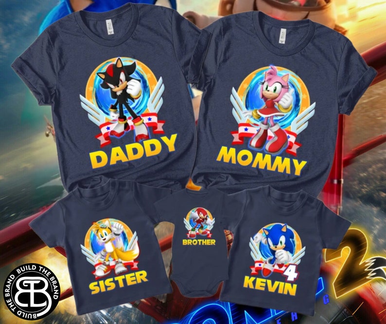 Sonic the Hedgehog Birthday Shirt/custom Personalized Boy Girl Cartoon ...