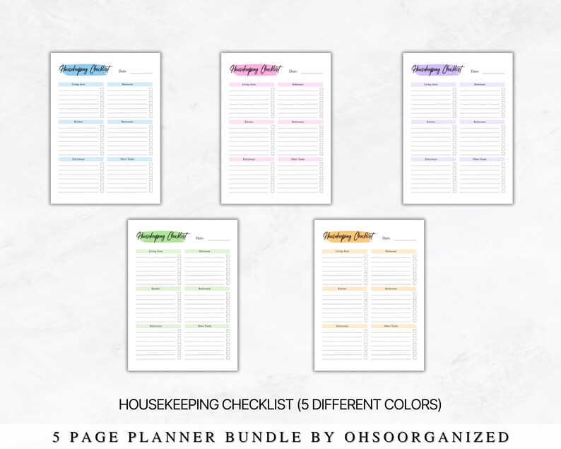 Cleaning Checklist Printable, Cleaning Planner, Weekly Cleaning ...