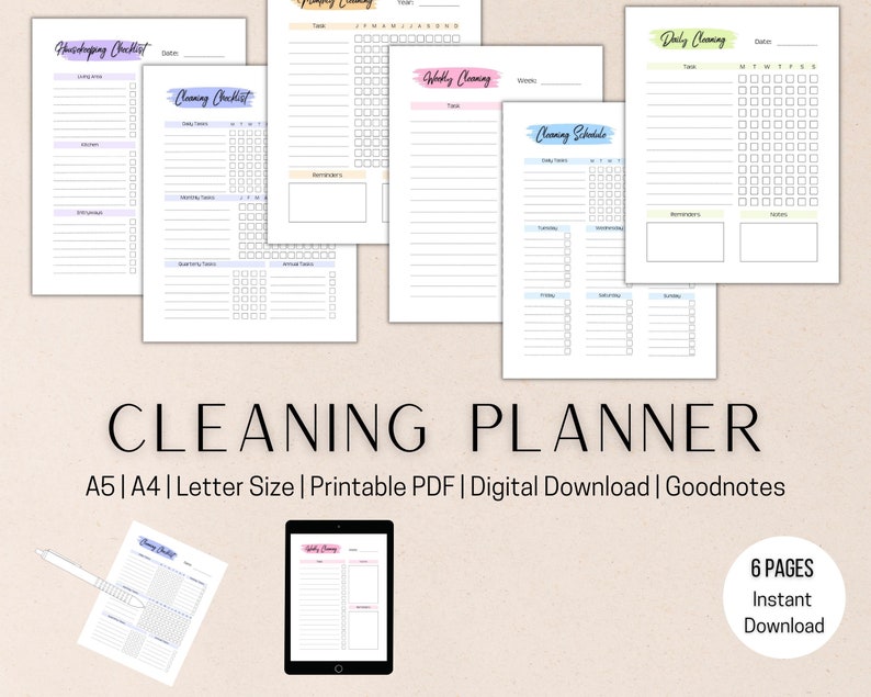 Cleaning Planner Printable Cleaning Plan Bundle Weekly - Etsy