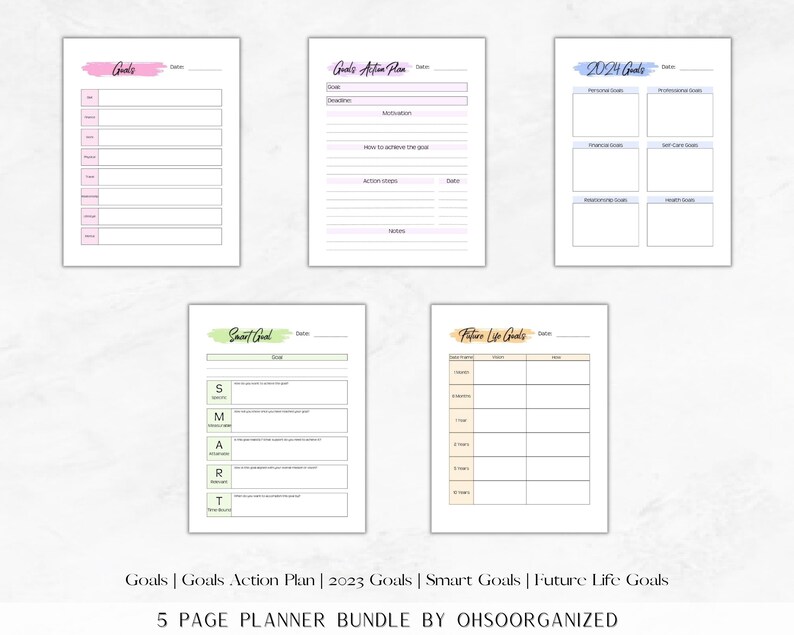2024 Goal Planner Printable, Goal Tracker Bundle, Digital Monthly Habit ... 2024 Goal Planner Printable, Goal Tracker Bundle, Digital Monthly Habit ...