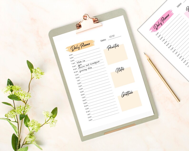 Daily Planner Printable Hourly Planner Digital 24 Hour Daily - Etsy