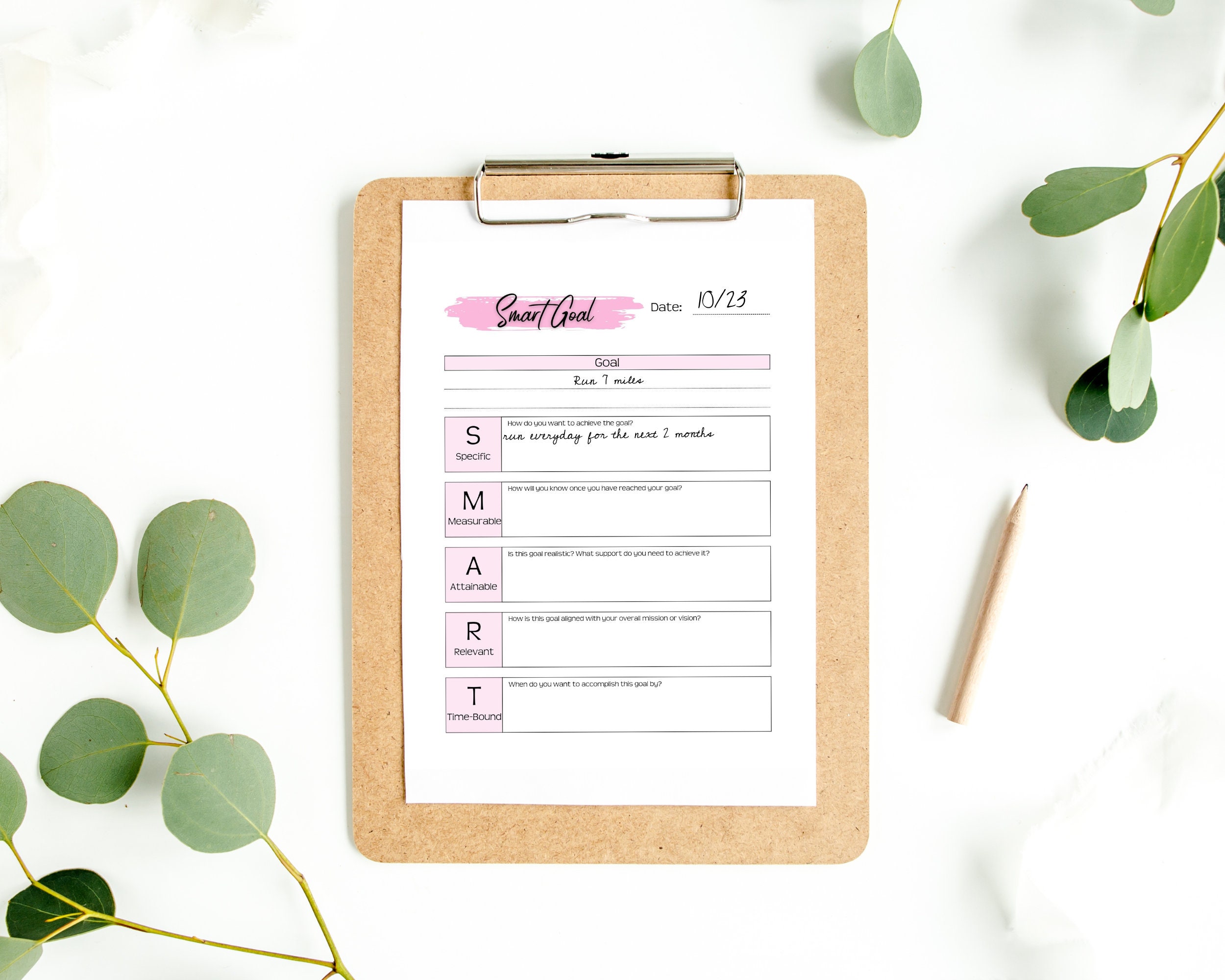 SMART Goals Tracker, Goal Setting Printable, Goal Planning Sheet ...