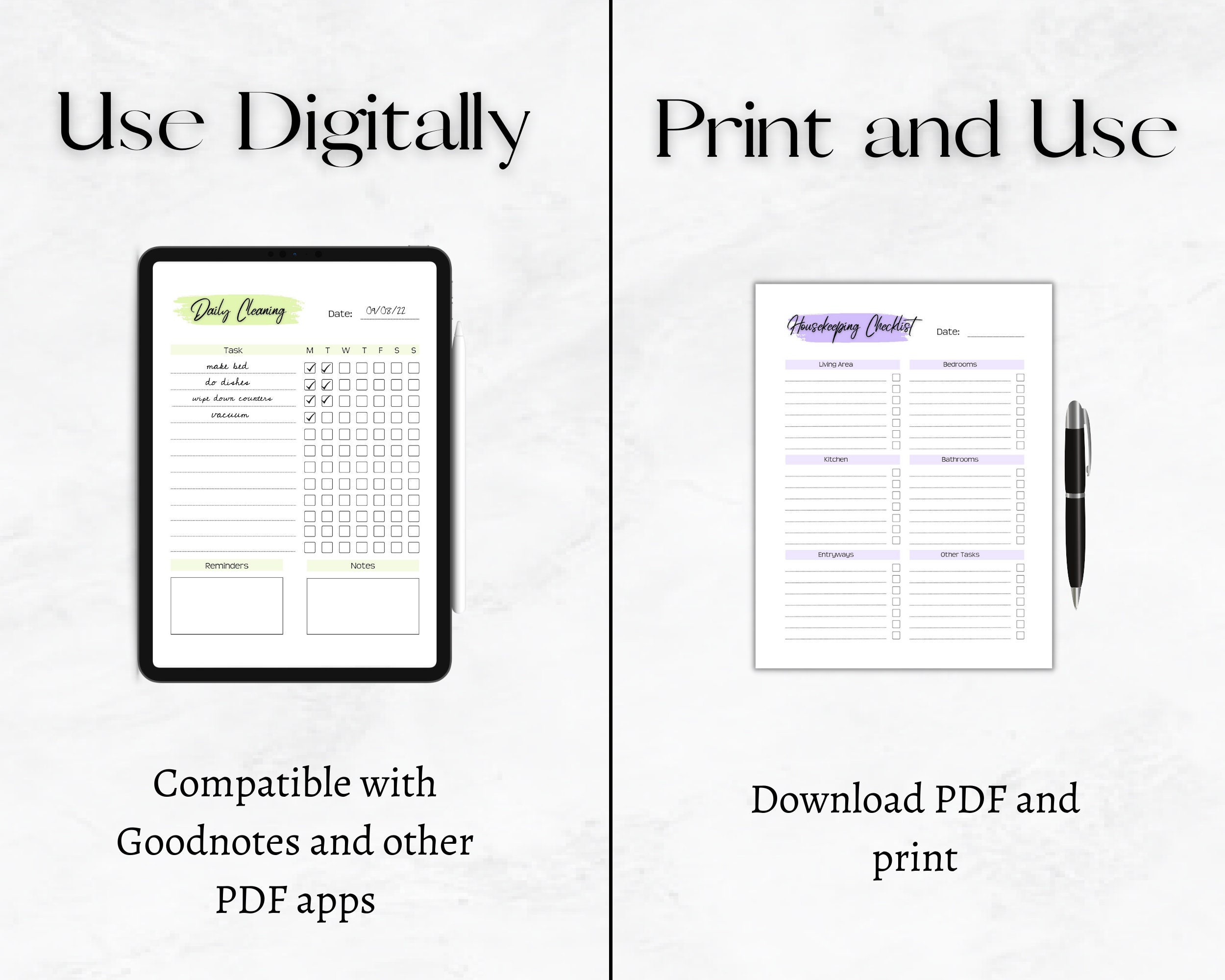 Cleaning Planner Printable, Cleaning Plan Bundle, Weekly Cleaning Chart ...