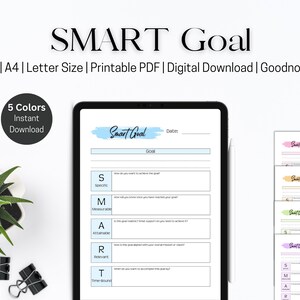 SMART Goals Tracker, Goal Setting Printable, Goal Planning Sheet ...