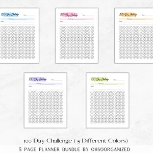 100 Day Challenge Printable, Digital Goal Tracking, 100 Day Goal ...
