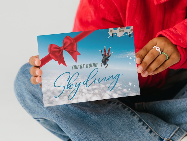 Skydiving Gift Certificate Template | Printable Adventure Voucher ...