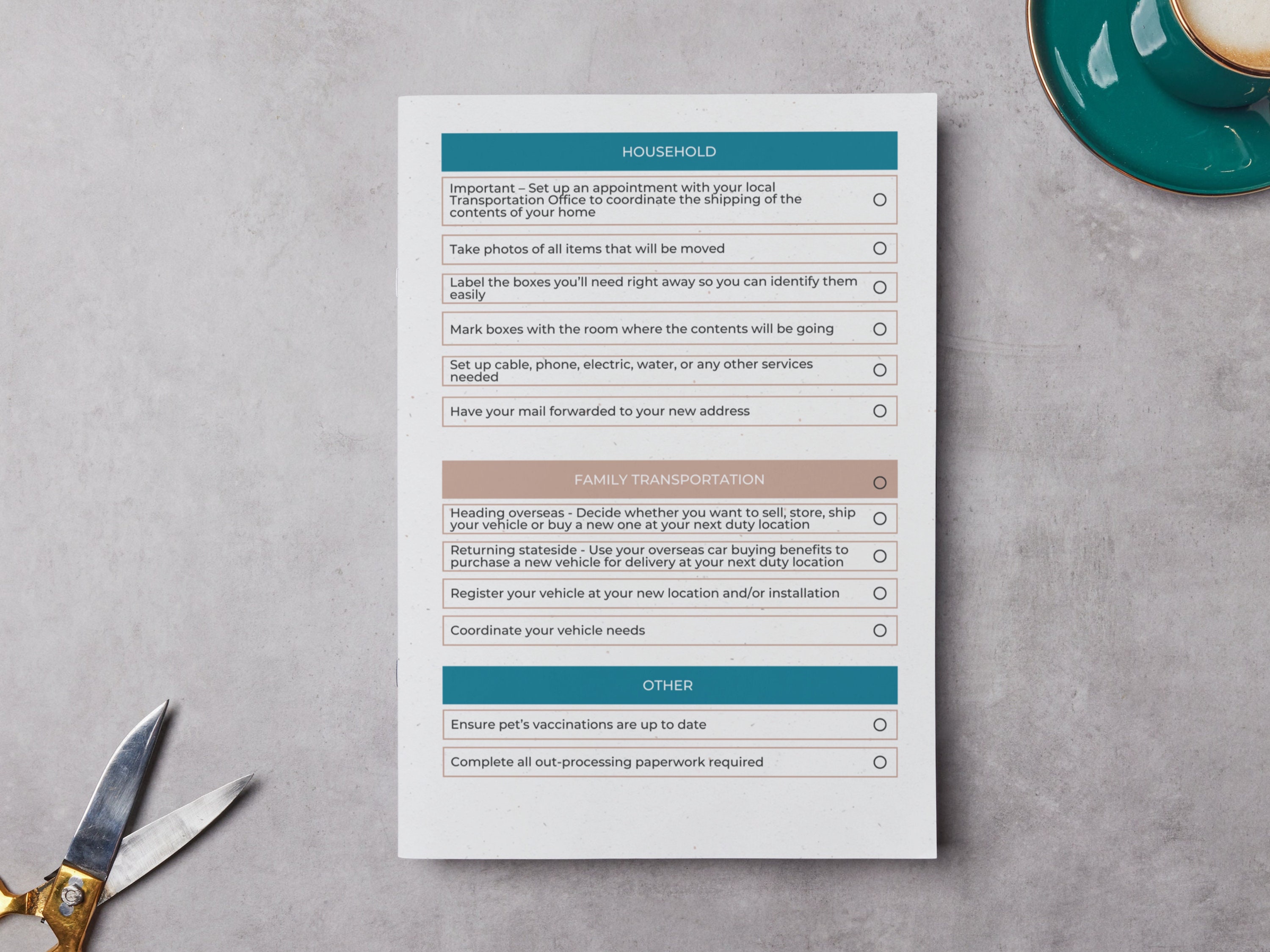 PCS Planning Checklist, Printable, Military Move Planning Kit, PCS ...