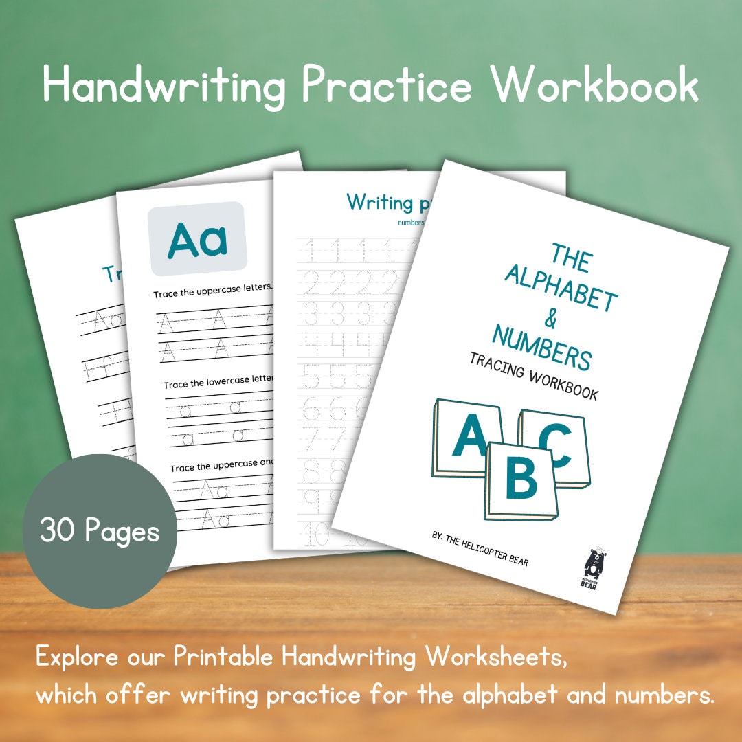 Learn Hand Lettering: Toddler Alphabet & Numbers Workbook, Trace and ...