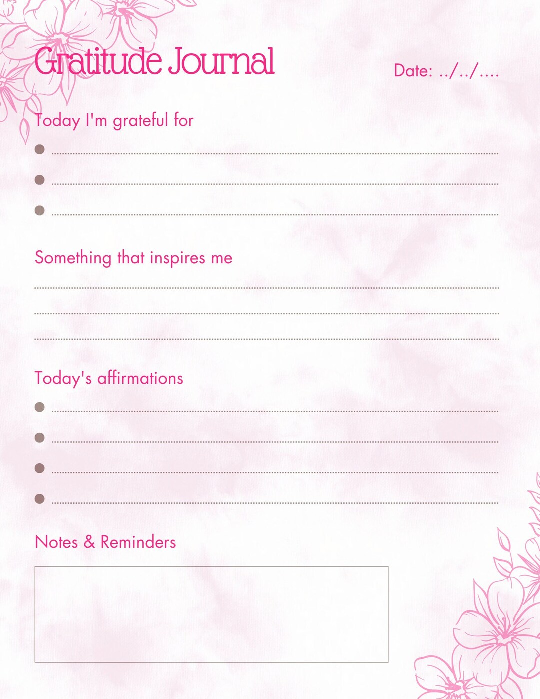 Gratitude Journal PDF - Etsy