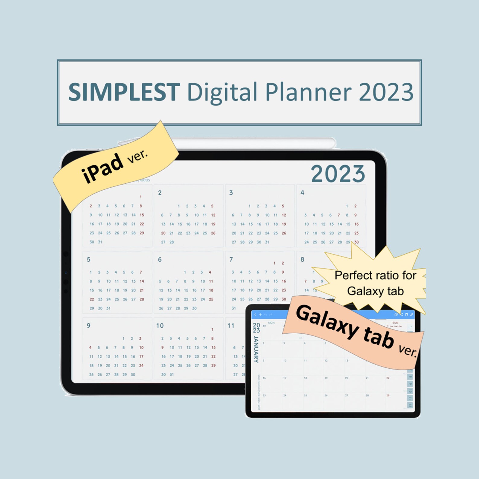 Simple 2023 Digital Planner Goodnotes Planner Ipad Planner - Etsy