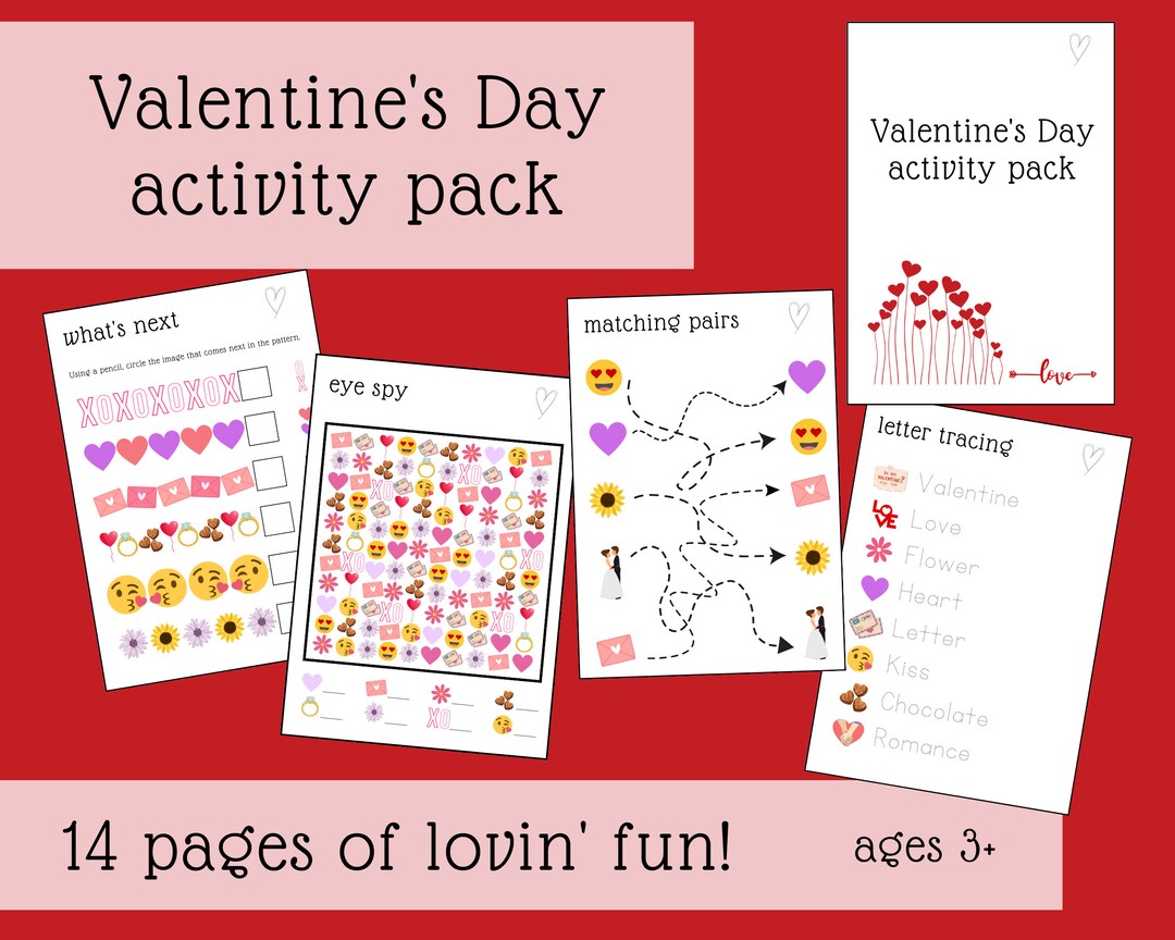 Valentine's Day Activity Pack Printable Activity Toddler Activity ...