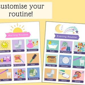 Morning and Evening Routine Charts | Toddler Routine | Simple Daily ...