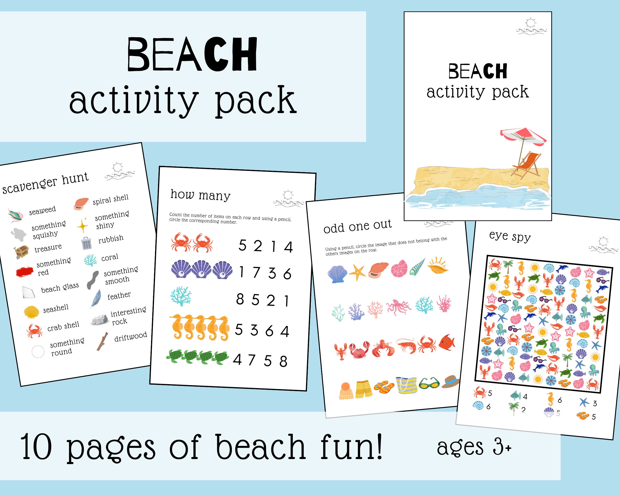 Beach Activity Pack | Printable Activities for Families and Kids ...