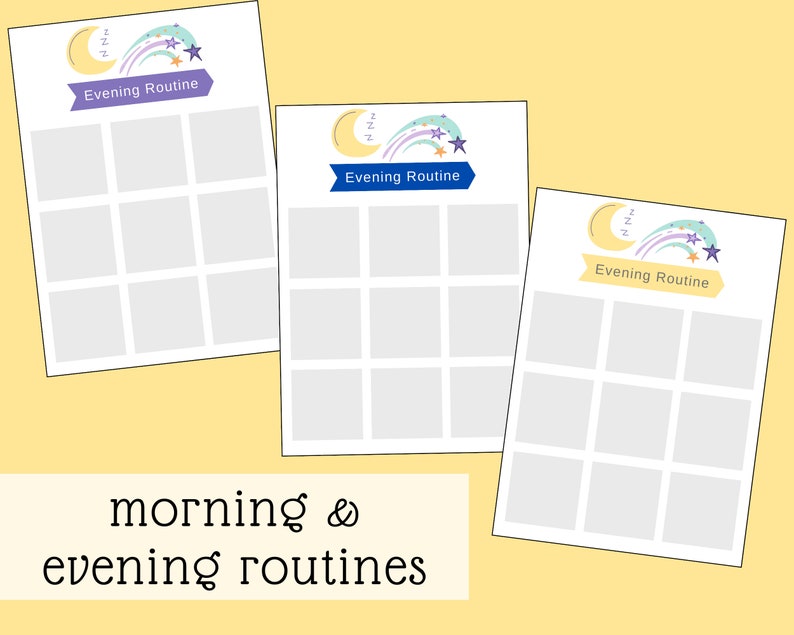 Morning and Evening Routine Charts | Toddler Routine | Simple Daily ...