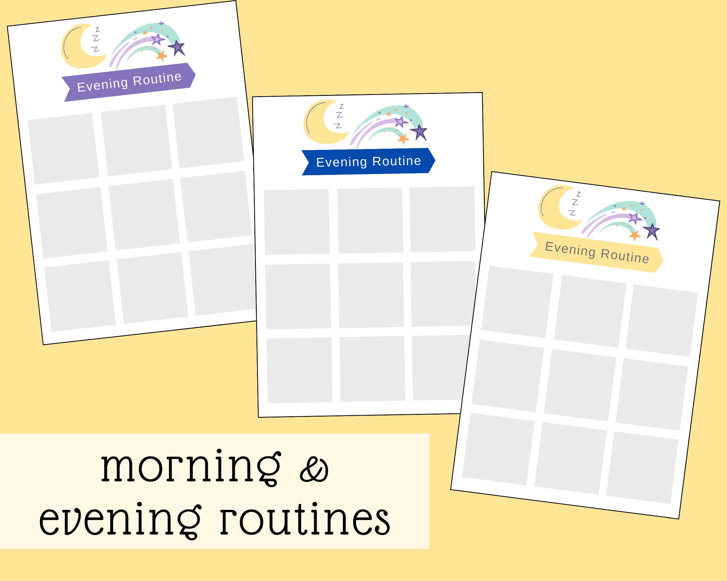 Morning and Evening Routine Charts | Toddler Routine | Simple Daily ...