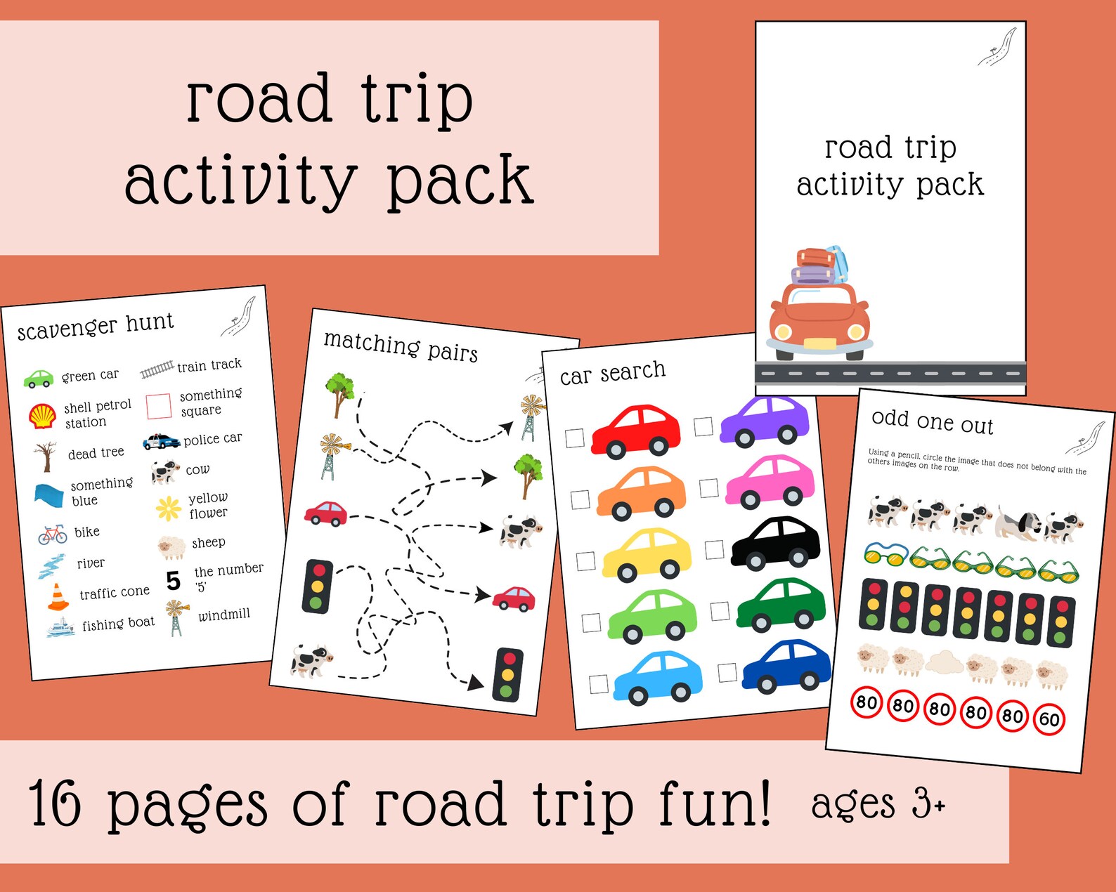 Road Trip Activity Pack Road Trip Printable Activities for Families and ...