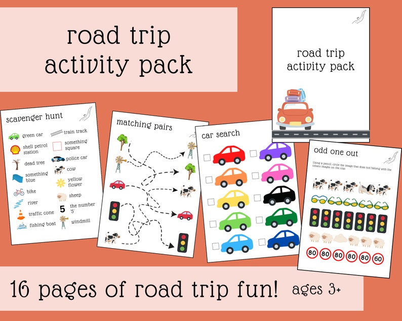 Road Trip Activity Pack Road Trip Printable Activities for Families and ...