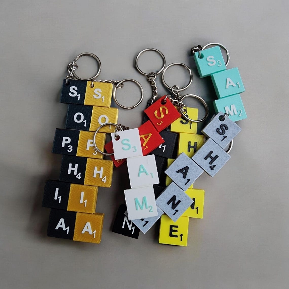Personalized Scrabble Tile Keychain – Customizable Name Charm - Etsy