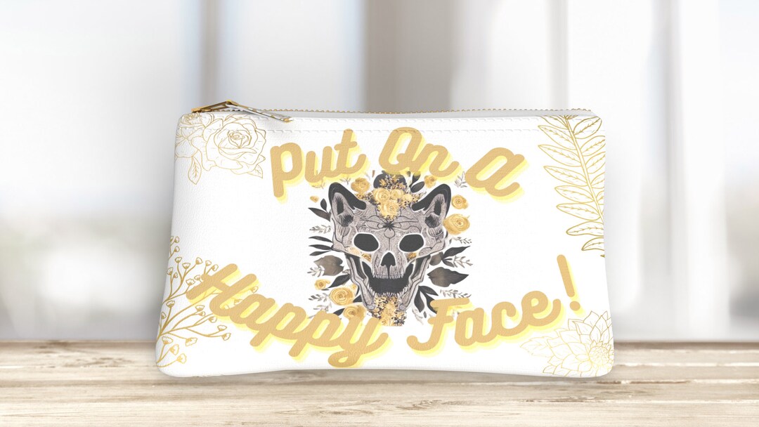 Custom Made Gothic Wolf Roses Gold Cosmetic Makeup Bag - Etsy