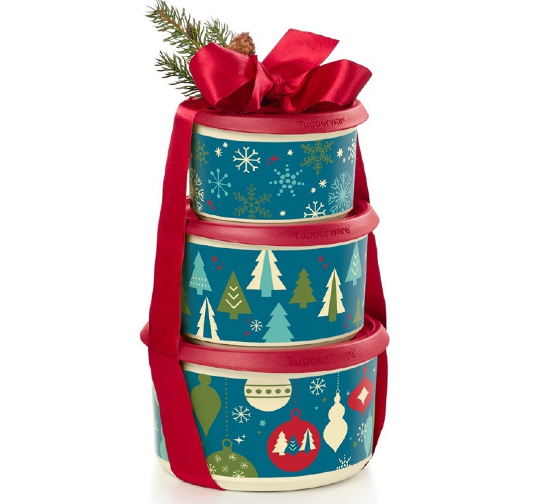 Limited Time Special Tupperware Christmas Stacking Canisters - Etsy