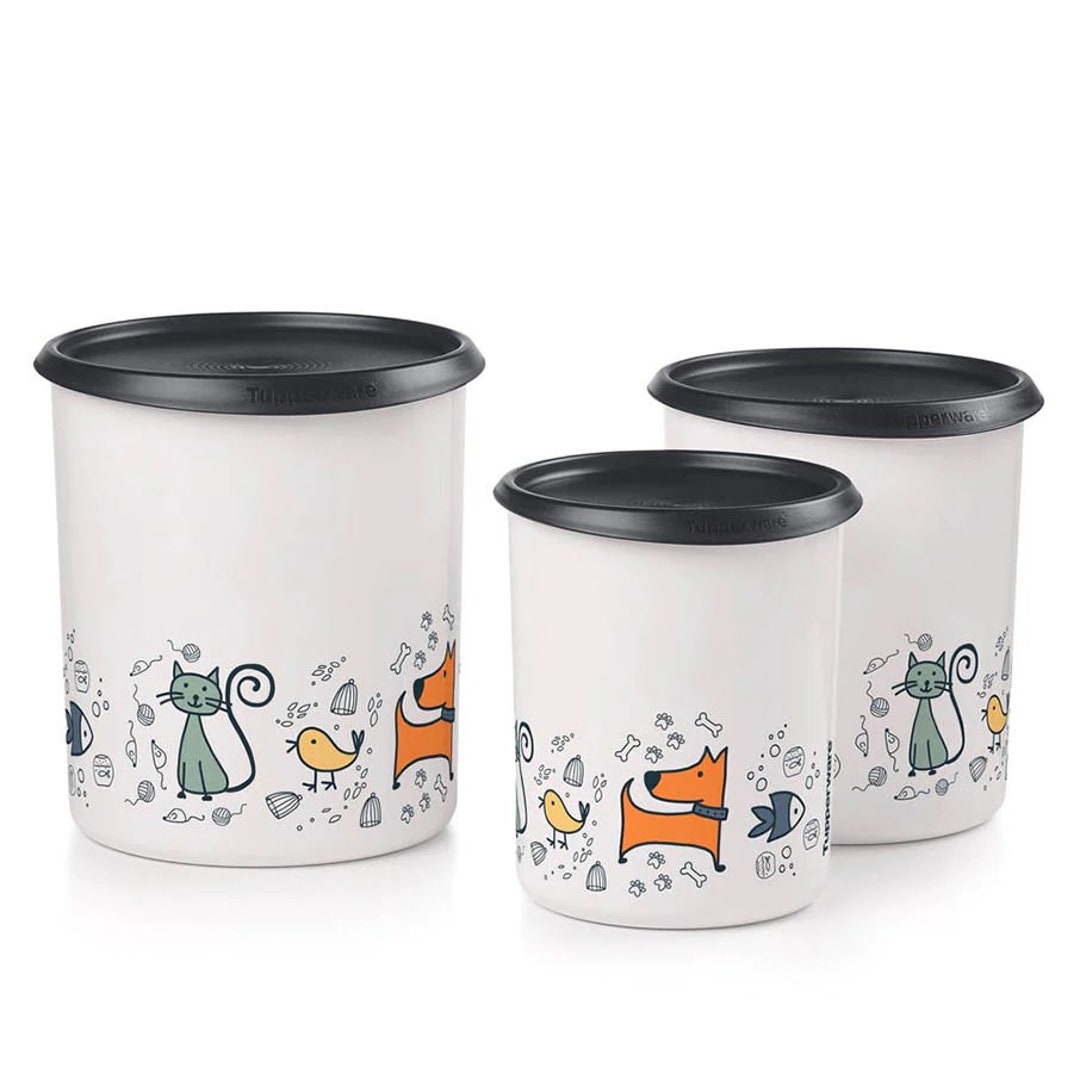 Limited Time Special Tupperware Pawsome Pets 3-pc. One Touch Canister ...