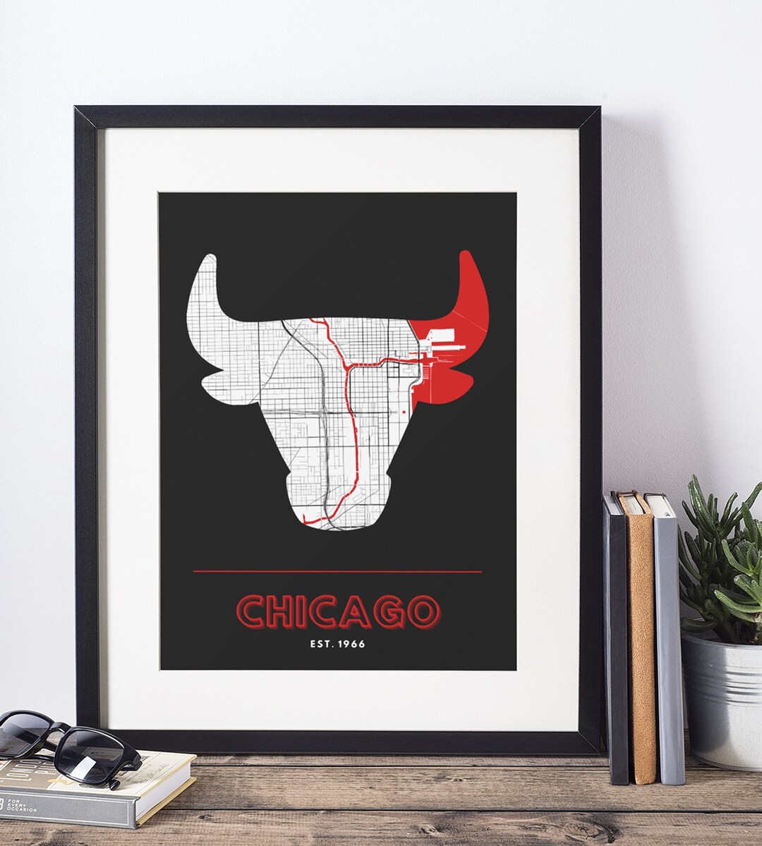 Chicago Neighborhood Sports Map in Black | Digital Download - Etsy