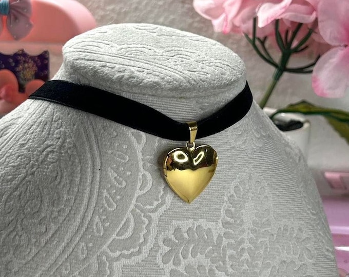Priscilla Choker Necklace Choker, Heart Locket, Coquette Core, Lana Del ...