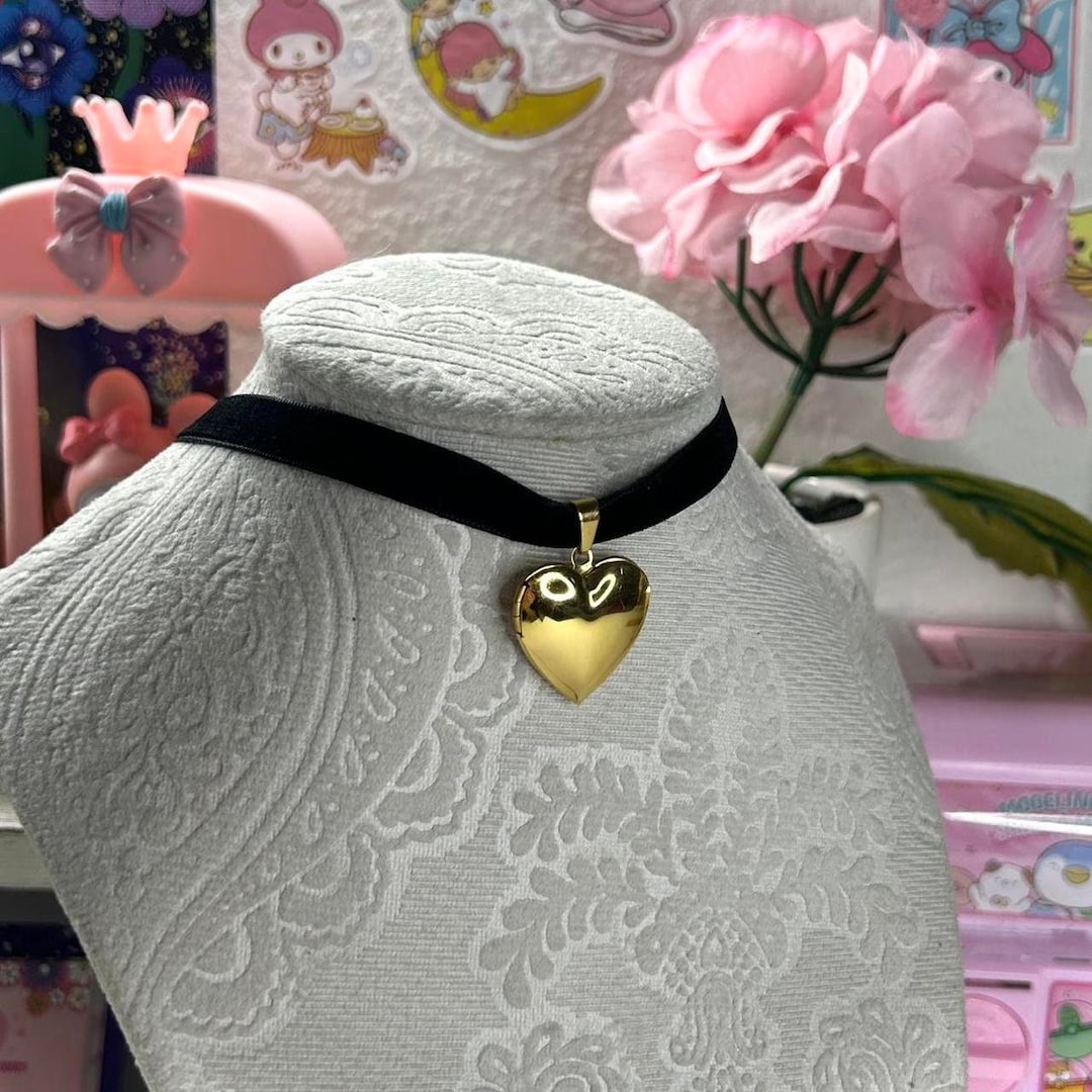 Priscilla Choker Necklace | Heart Locket, Coquette Core, Lana Del Rey ...