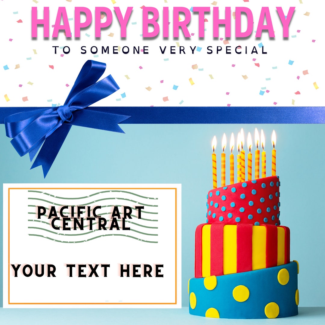 Custom Happy Birthday Digital Card - Personalized PNG - - Etsy