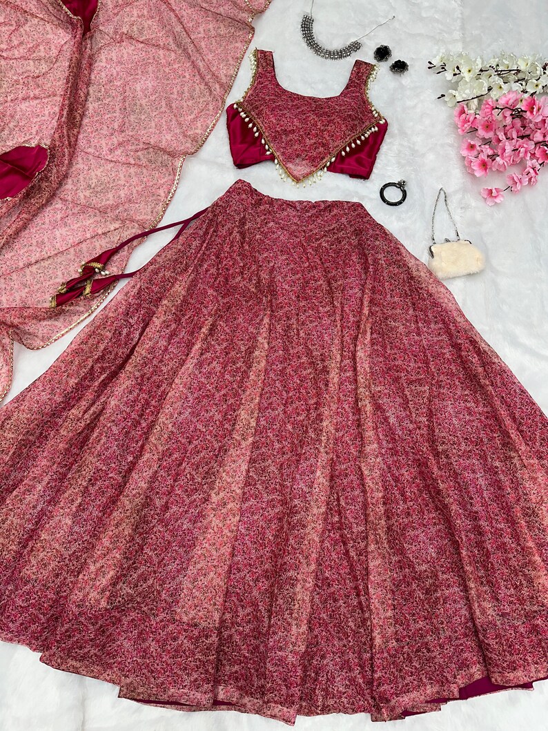 Sparkle Net Digital Printed Lehenga Choli for Woman Designer Crop Top ...