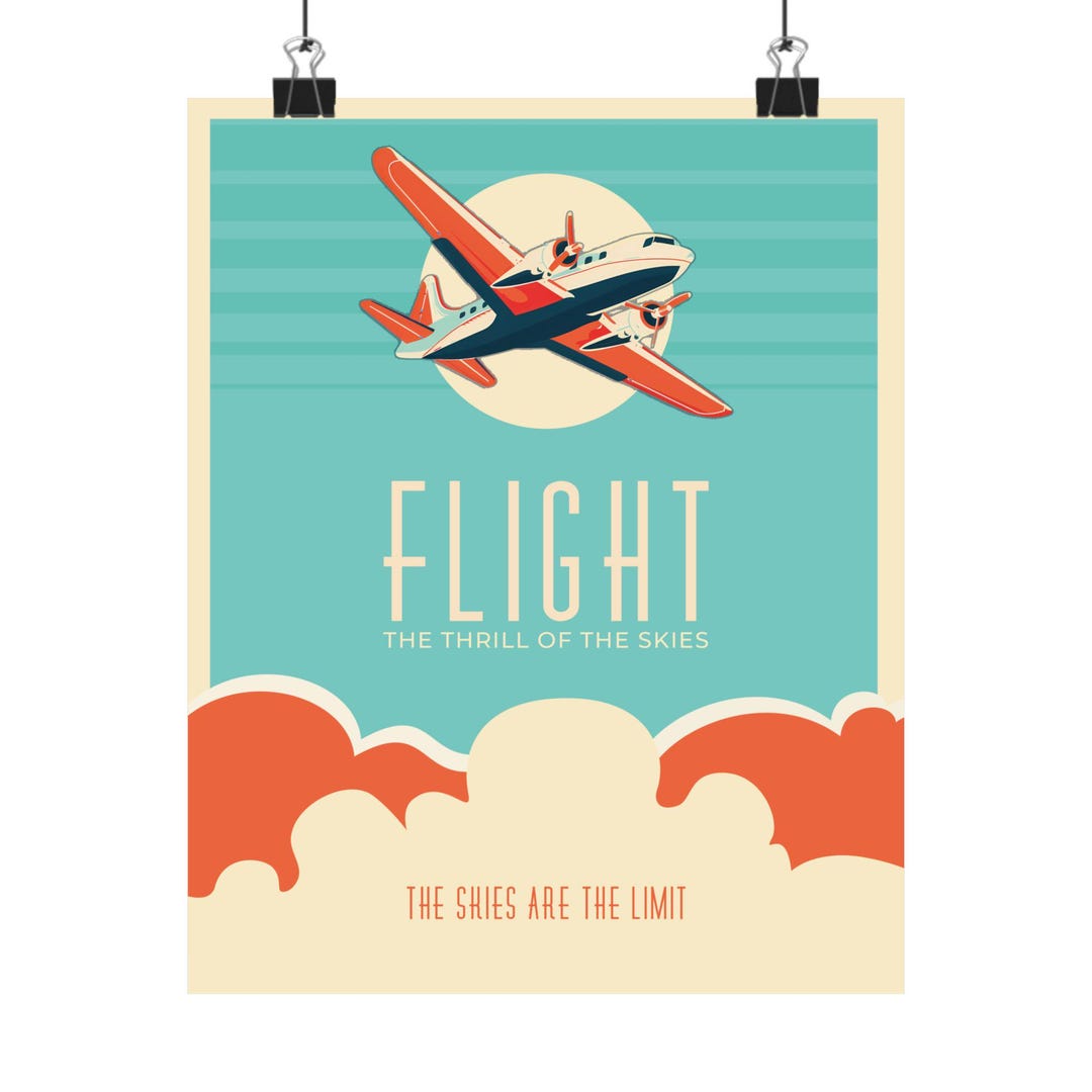 Unframed Vintage Aircraft Poster, Retro Wall Art, Inspirational Quote ...